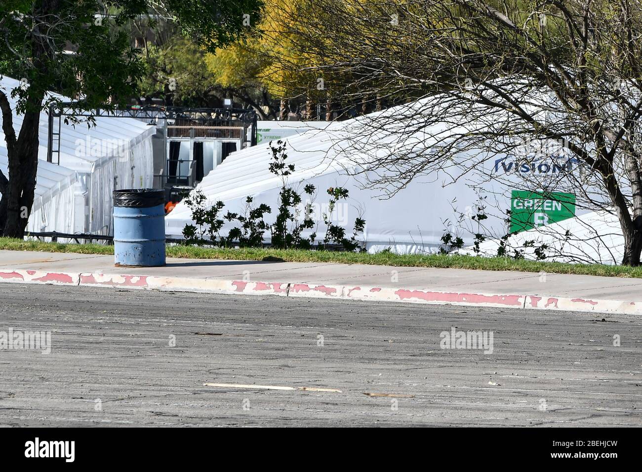 Las Vegas NV, USA. 13th Apr, 2020. Temporary Hospital containment ...