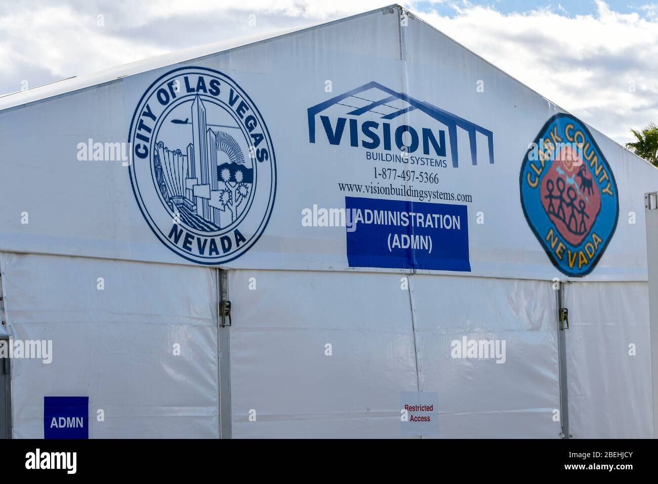 Las Vegas NV, USA. 13th Apr, 2020. Temporary Hospital containment ...