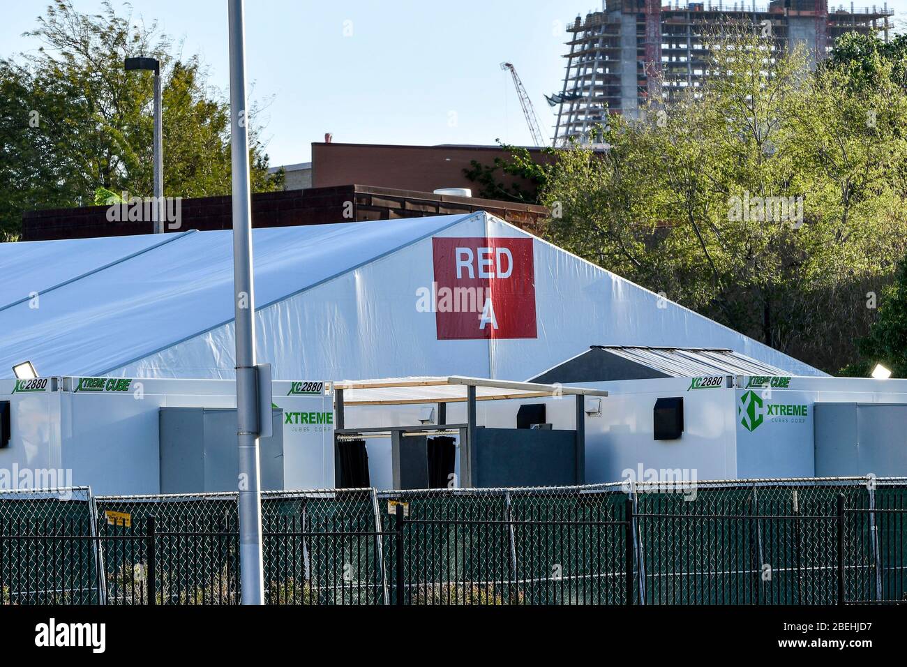 Las Vegas NV, USA. 13th Apr, 2020. Temporary Hospital containment ...