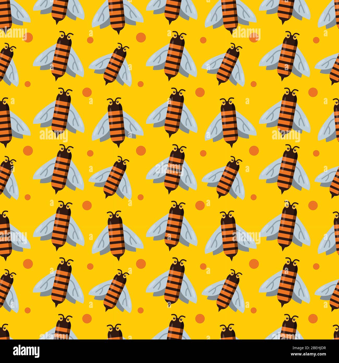 cute bee seamless pattern vector illustration background Stock Vector ...