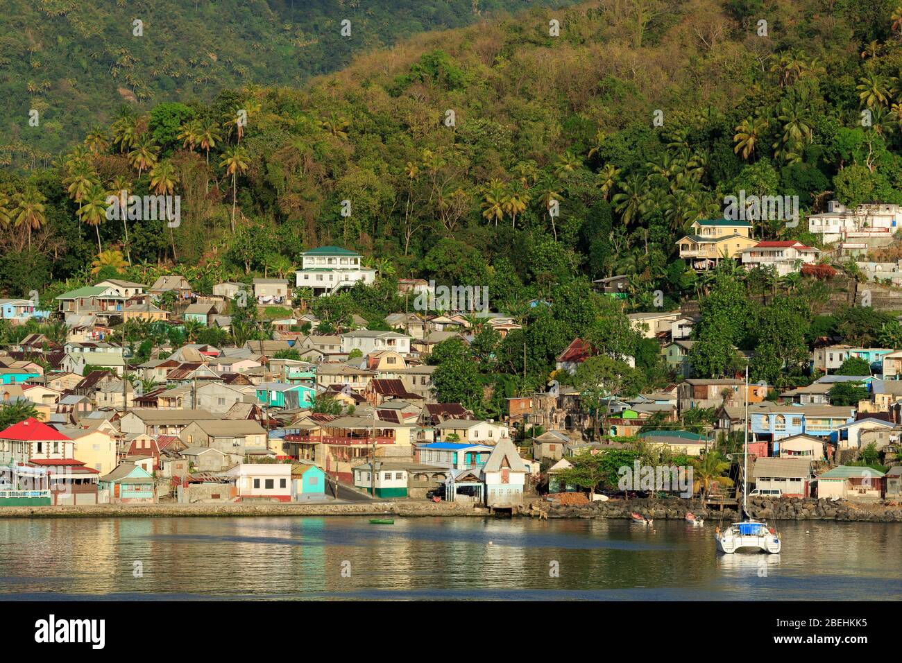 Town of Soufriere,St. Lucia,Caribbean Stock Photo - Alamy