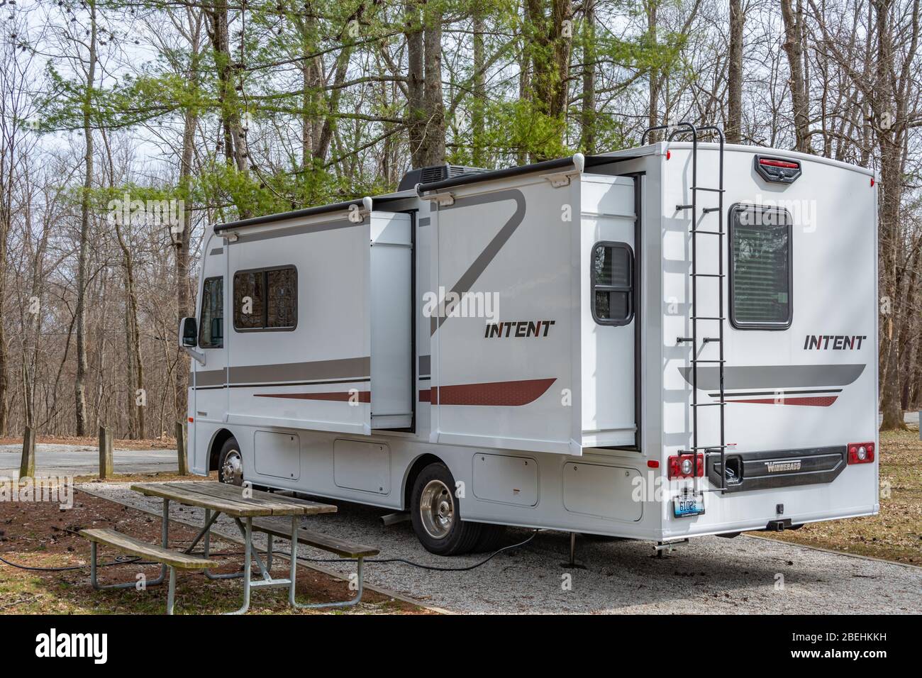 Motor home camping at Carter Caves State Park in Kentucky Stock Photo ...