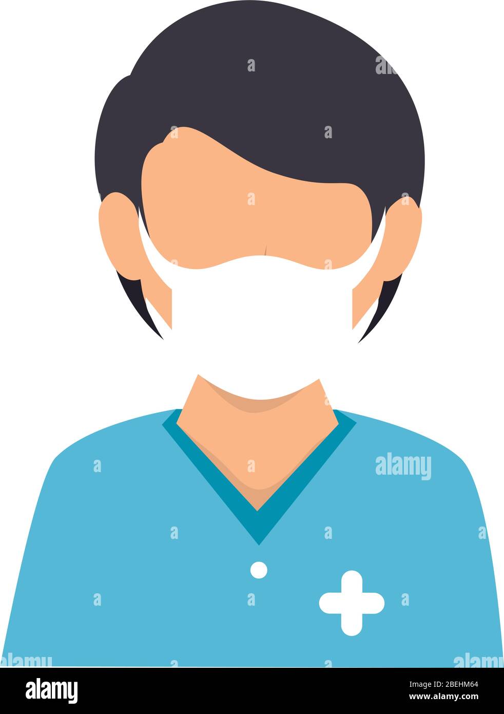 male paramedic with face mask avatar isolated icon Stock Vector Image ...