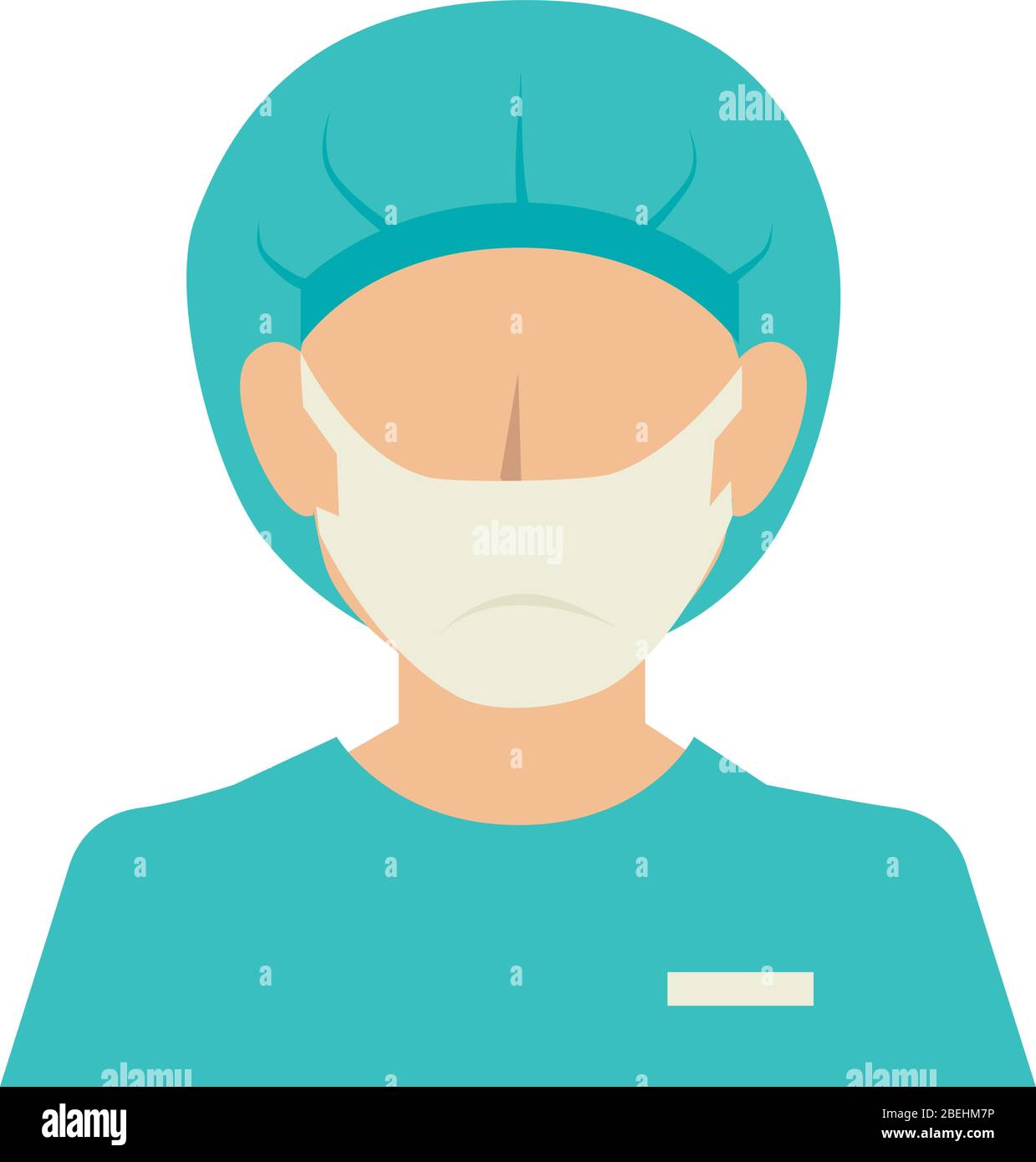 male paramedic with face mask avatar isolated icon Stock Vector Image ...