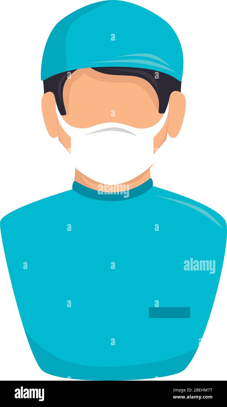 male paramedic with face mask avatar isolated icon Stock Vector Image ...
