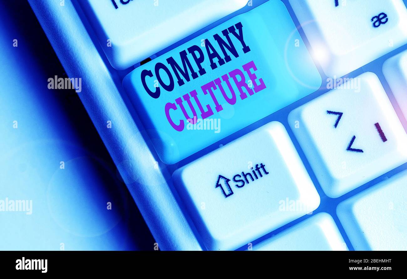 Writing note showing Company Culture. Business concept for pervasive ...