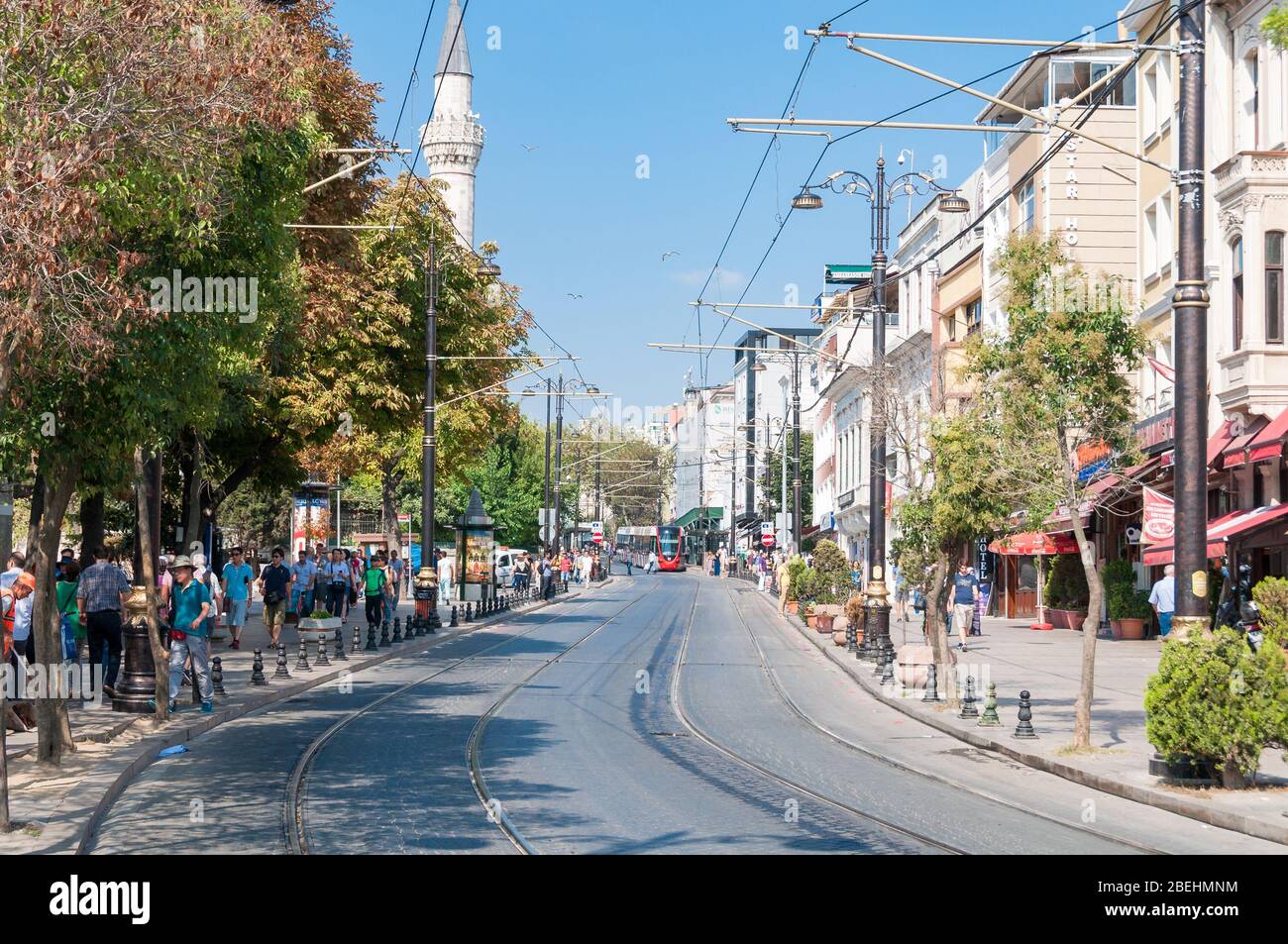 Istanbul, Turkey - August 26, 2013: Istanbul street and road with ...