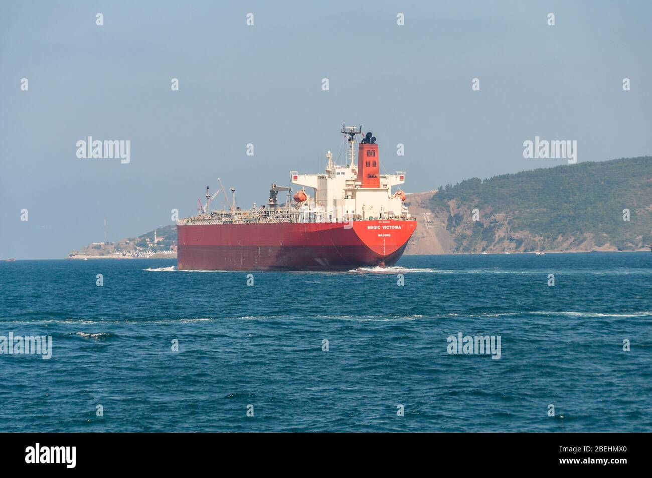 Istanbul, Turkey - August 28, 2013: Magic Victoria cargo ship, oil ...