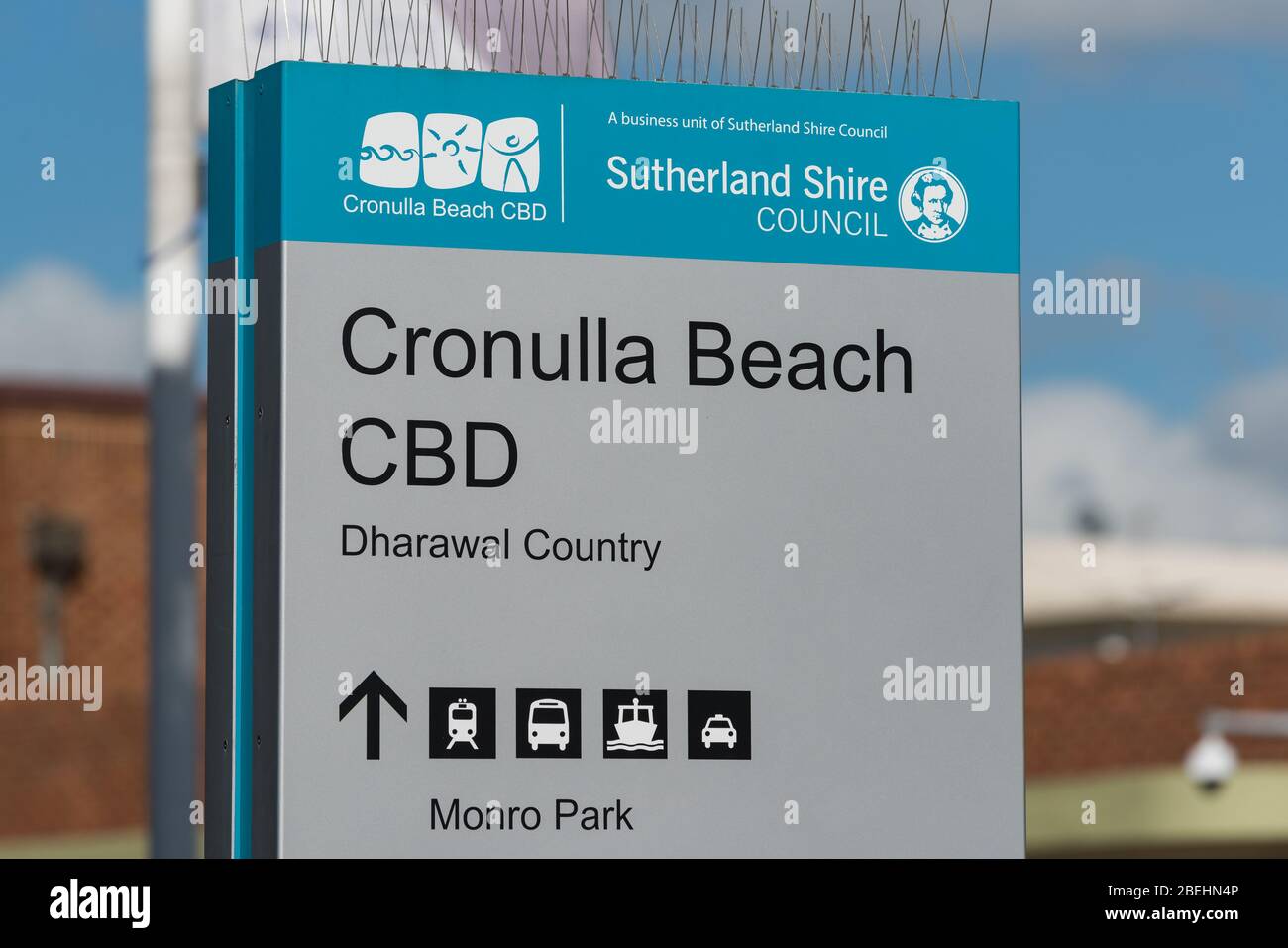 Sydney, Australia - April 21, 2019: Street navigation sign with ...