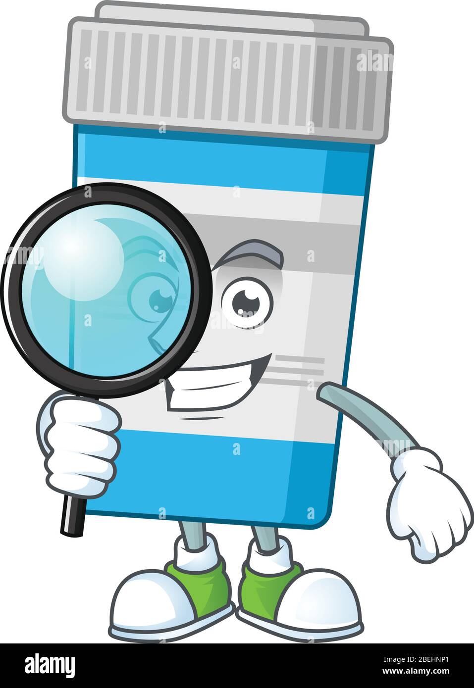 Smart Detective of medical bottle cartoon character design concept ...