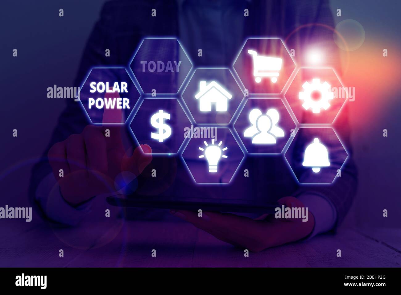 Text sign showing Solar Power. Business photo showcasing the ...