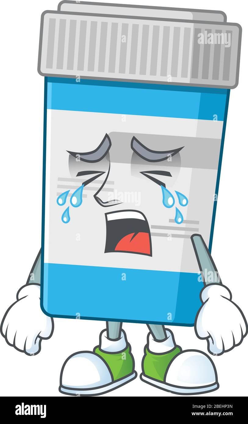 A weeping medical bottle cartoon character concept Stock Vector Image ...
