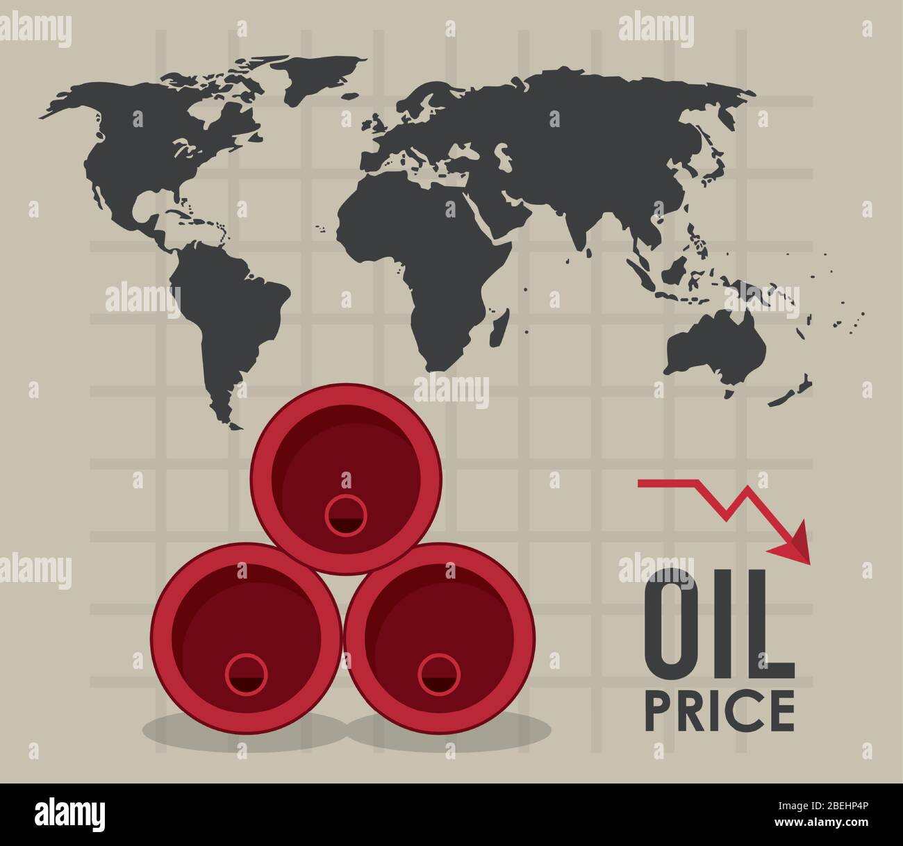 oil price infographic with barrels and earth planet Stock Vector Image ...