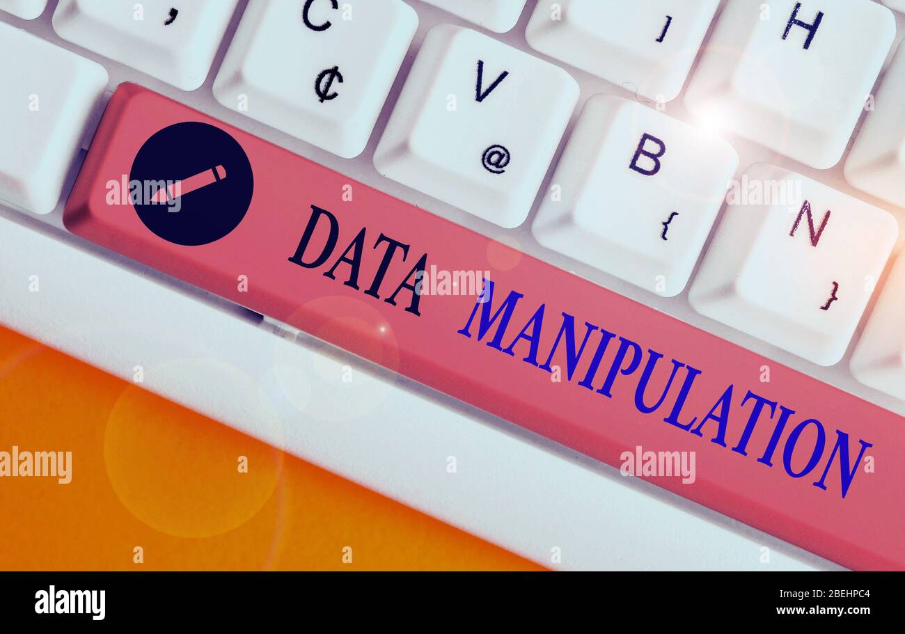 Conceptual hand writing showing Data Manipulation. Concept meaning the ...