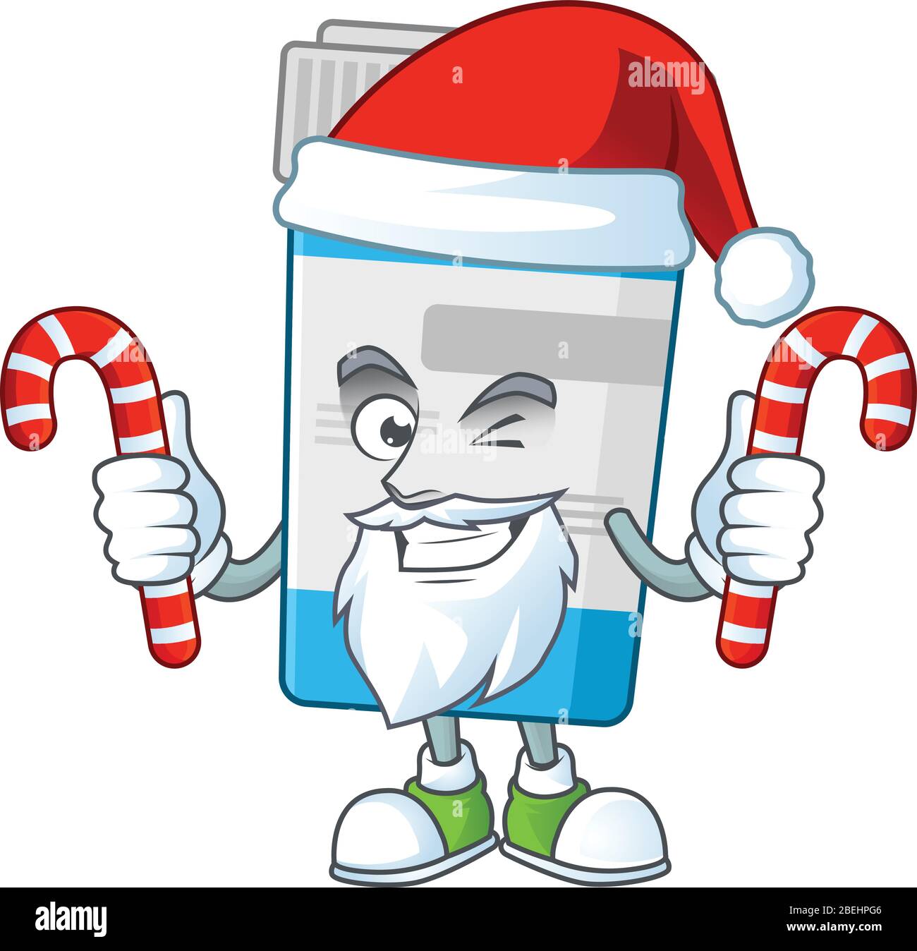 Medical bottle humble Santa Cartoon character having candies Stock ...