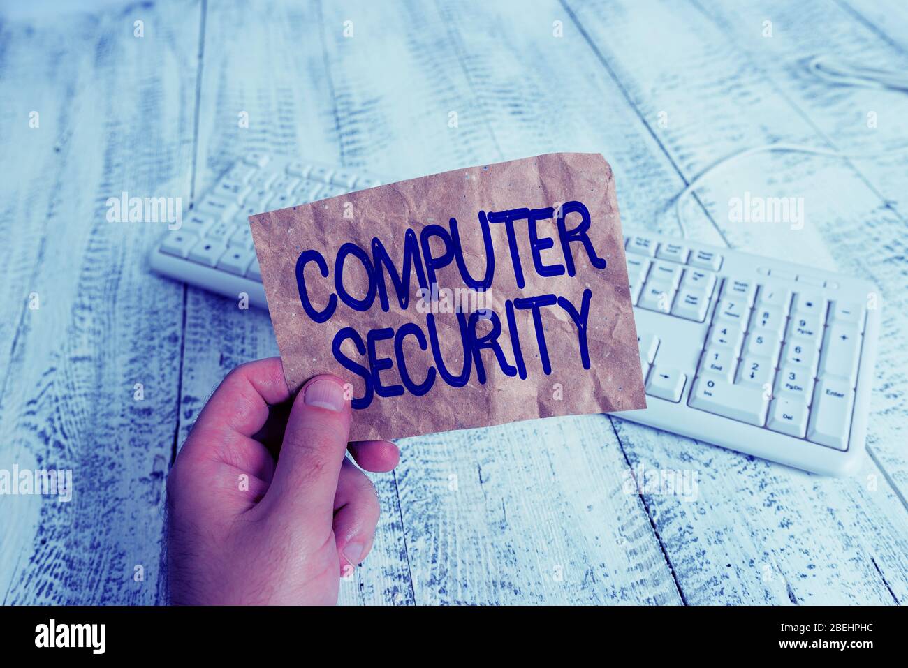 Writing note showing Computer Security. Business concept for protection ...