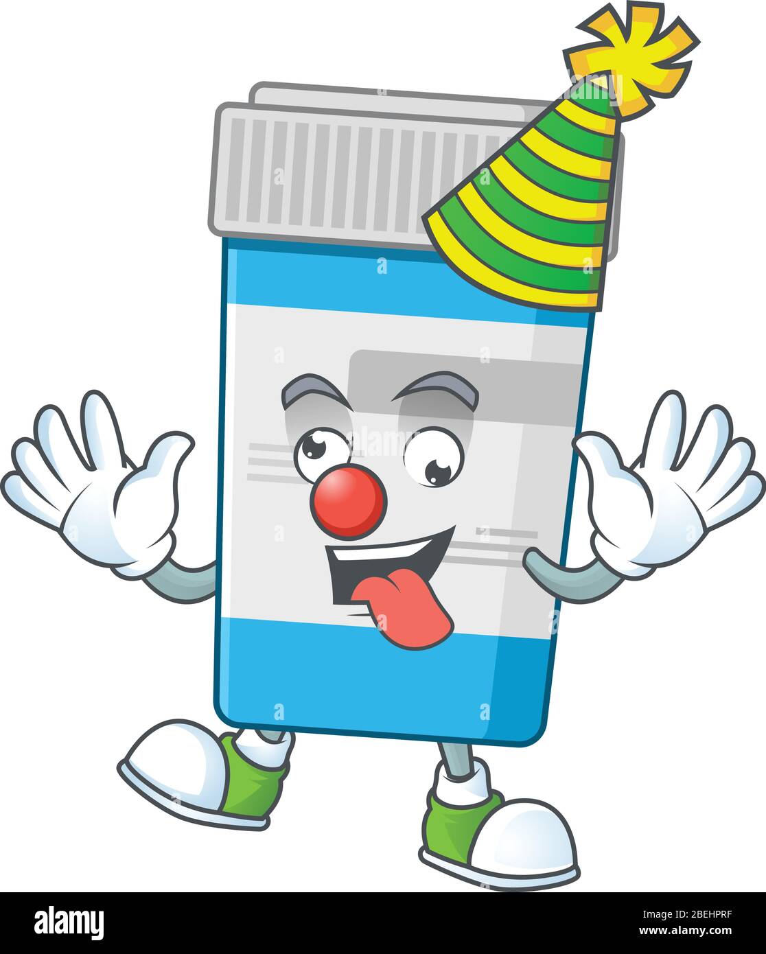 Amusing Clown medical bottle cartoon character mascot style Stock ...