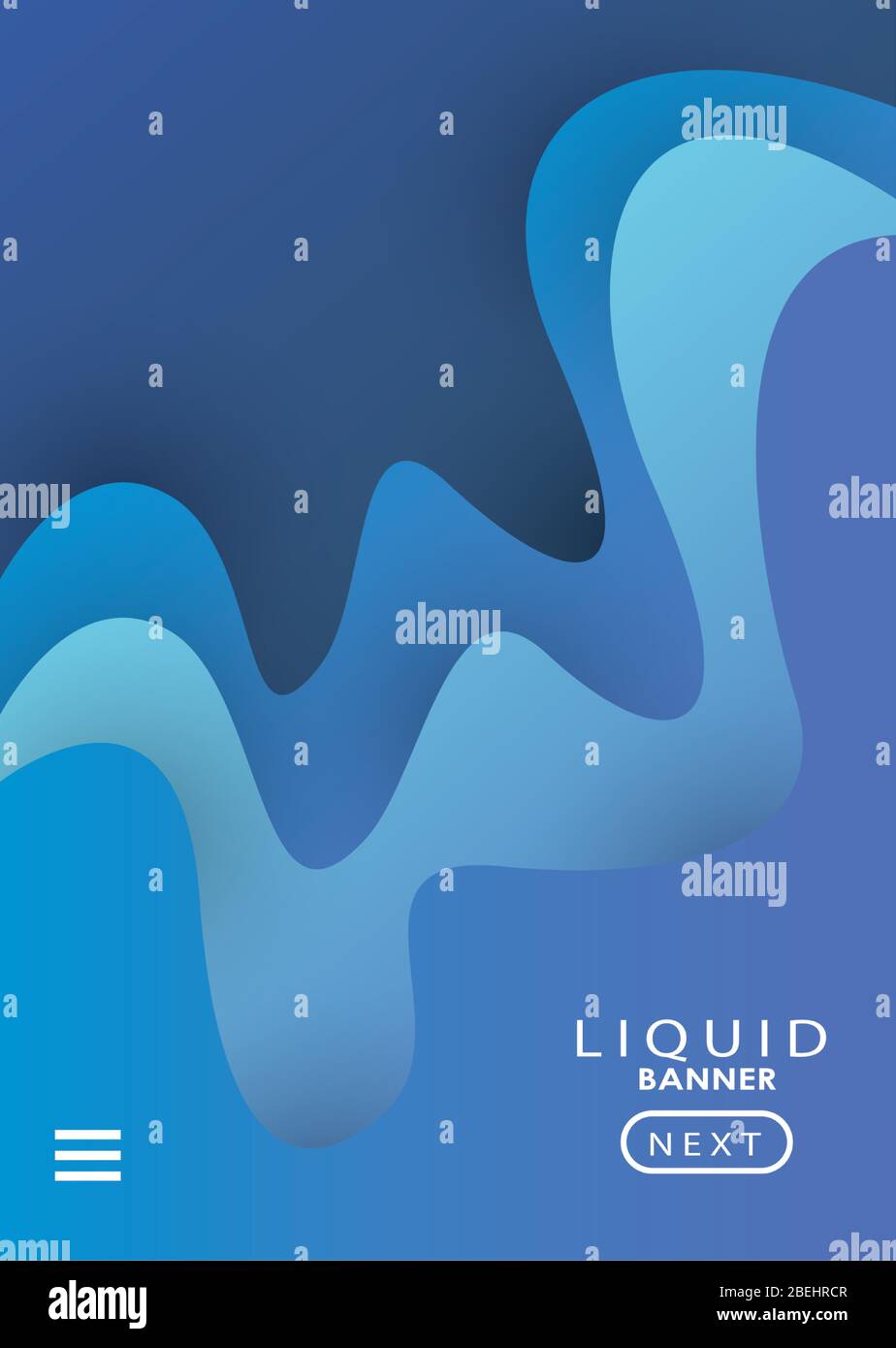 lettering in liquid banner color blue background Stock Vector Image ...