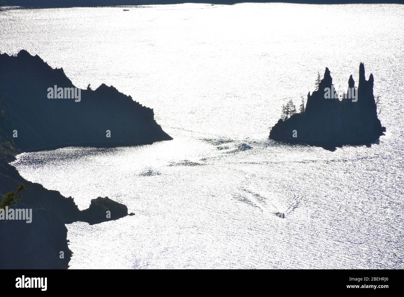 Phantom Ship island at Crater Lake National Park, Oregon, USA Stock ...
