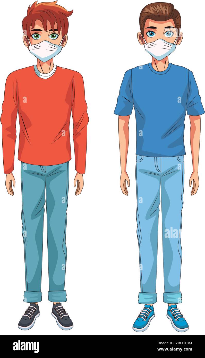 men using face masks characters Stock Vector Image & Art - Alamy