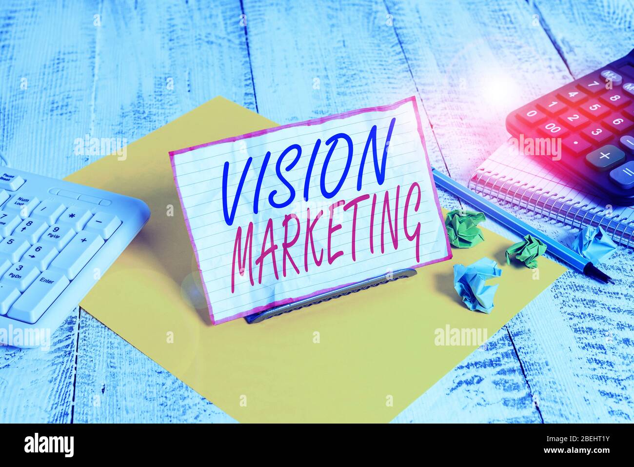 Writing note showing Vision Marketing. Business concept for outlining ...