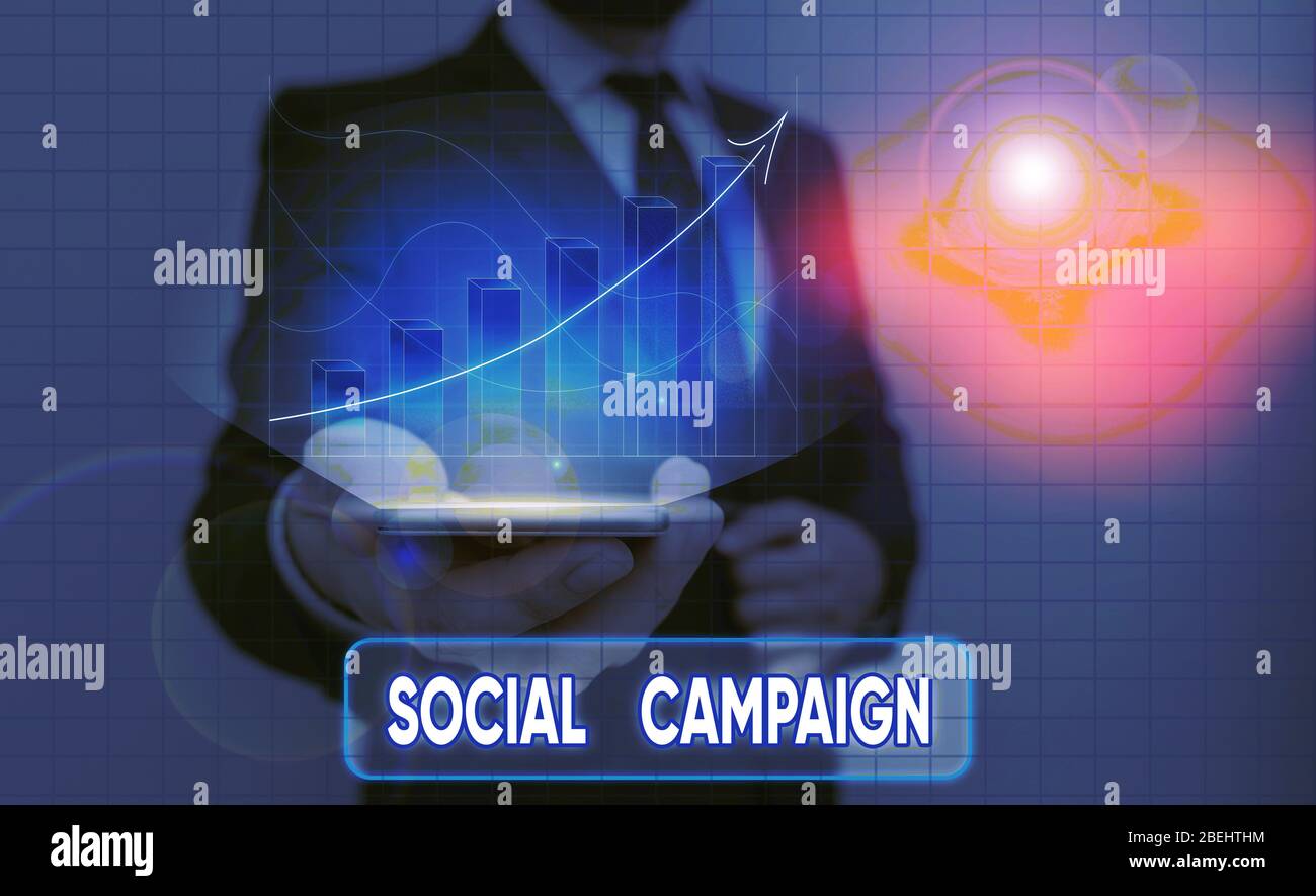 Conceptual hand writing showing Social Campaign. Concept meaning use ...