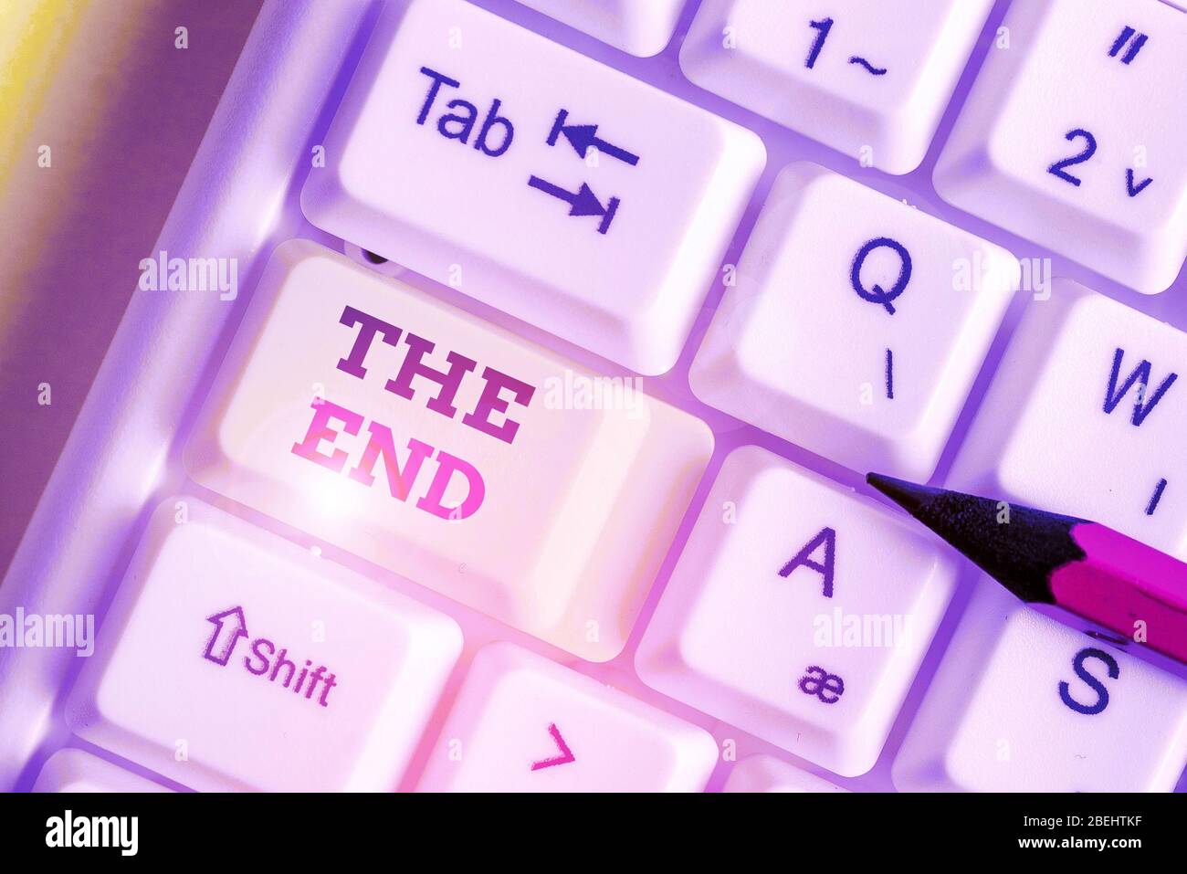 Handwriting text The End. Conceptual photo Final part of play ...