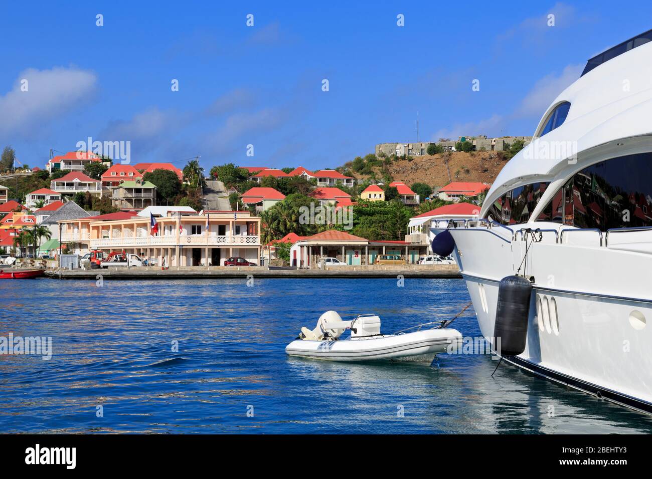 Boats in Gustavia Harbor,St. Barts,Caribbean Stock Photo - Alamy