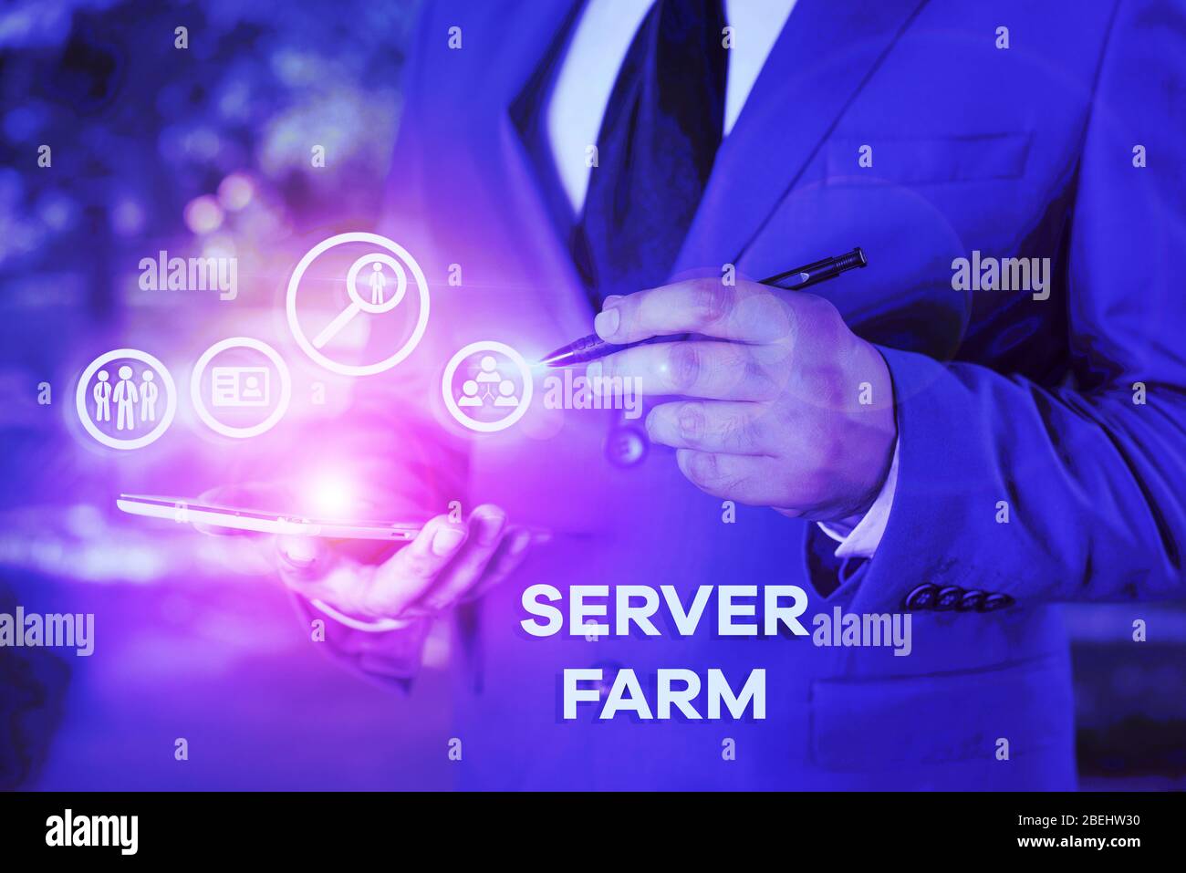 Writing note showing Server Farm. Business concept for a group of ...