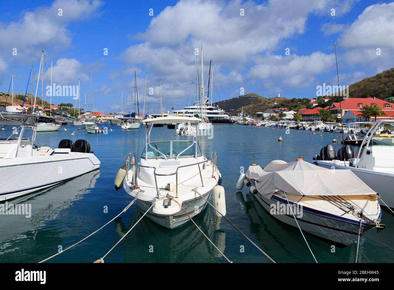Boats in Gustavia Harbor,St. Barts,Caribbean Stock Photo - Alamy
