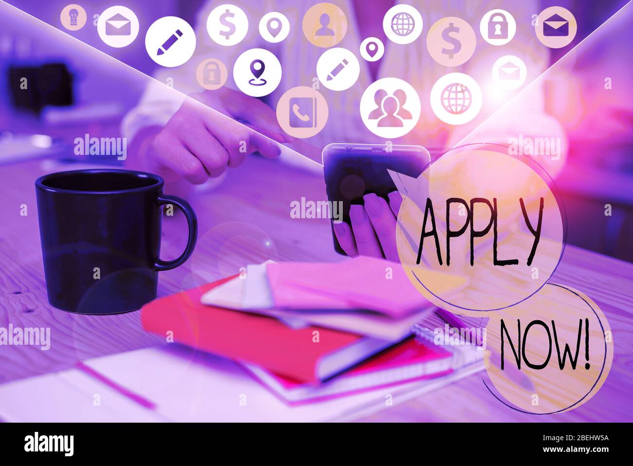 Handwriting text writing Apply Now. Conceptual photo request something ...