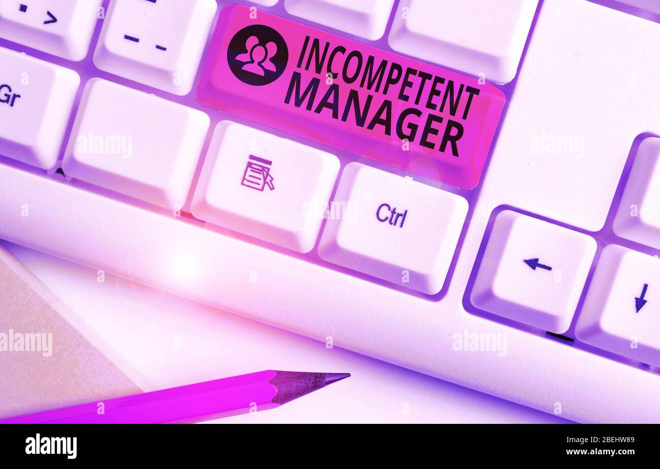 Text sign showing Incompetent Manager. Business photo showcasing ...