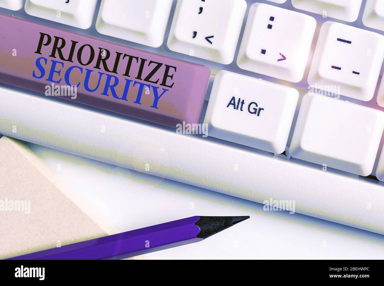 Conceptual hand writing showing Prioritize Security. Concept meaning ...