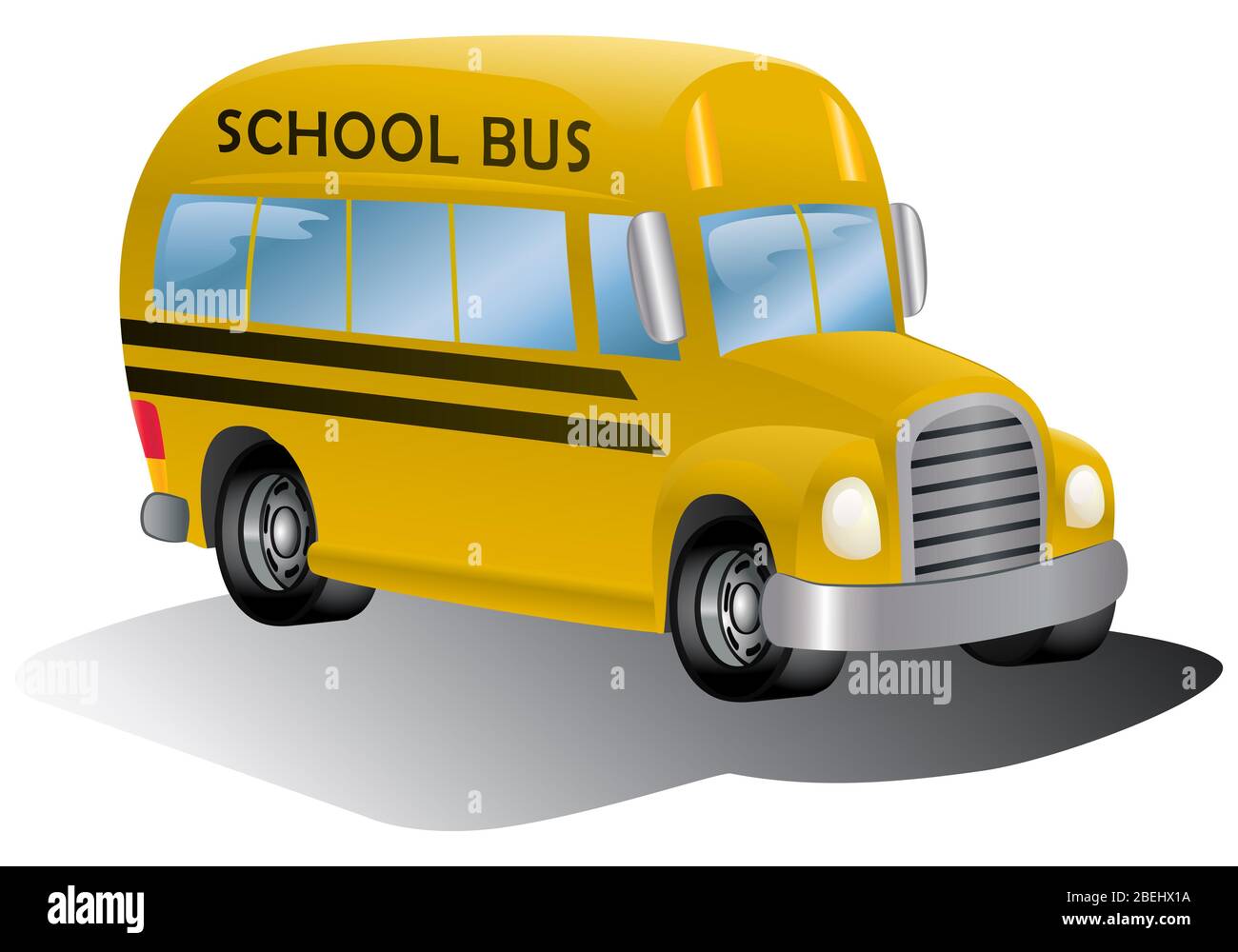 illustration of big yellow school bus representing educational ...