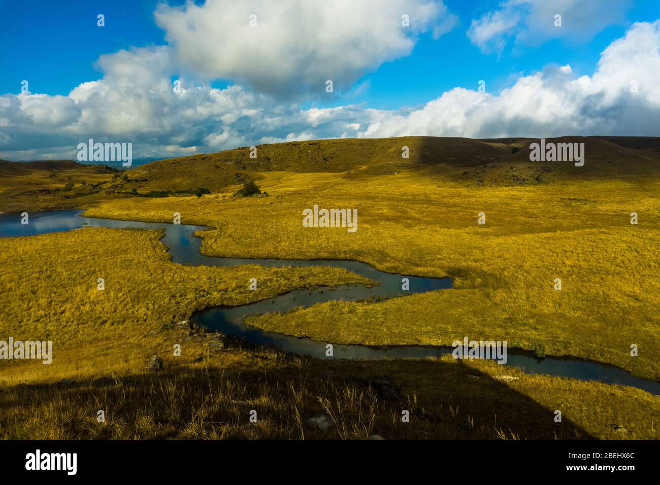 amazing landscape in the countryside with a stream flowing by and a ...