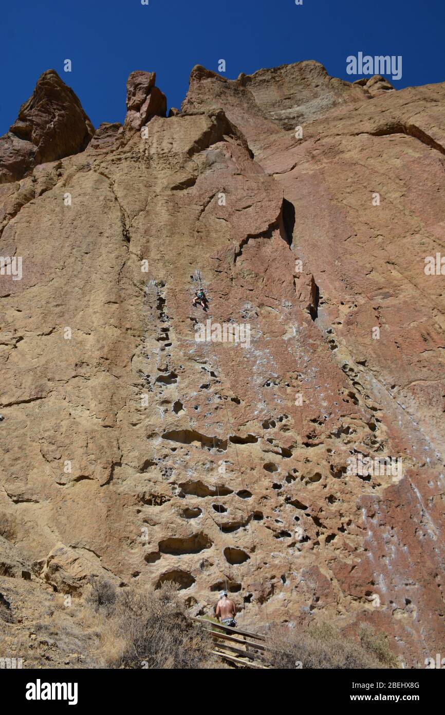 Rock Climbing at Smith Rock State Park, Oregon, USA Stock Photo - Alamy