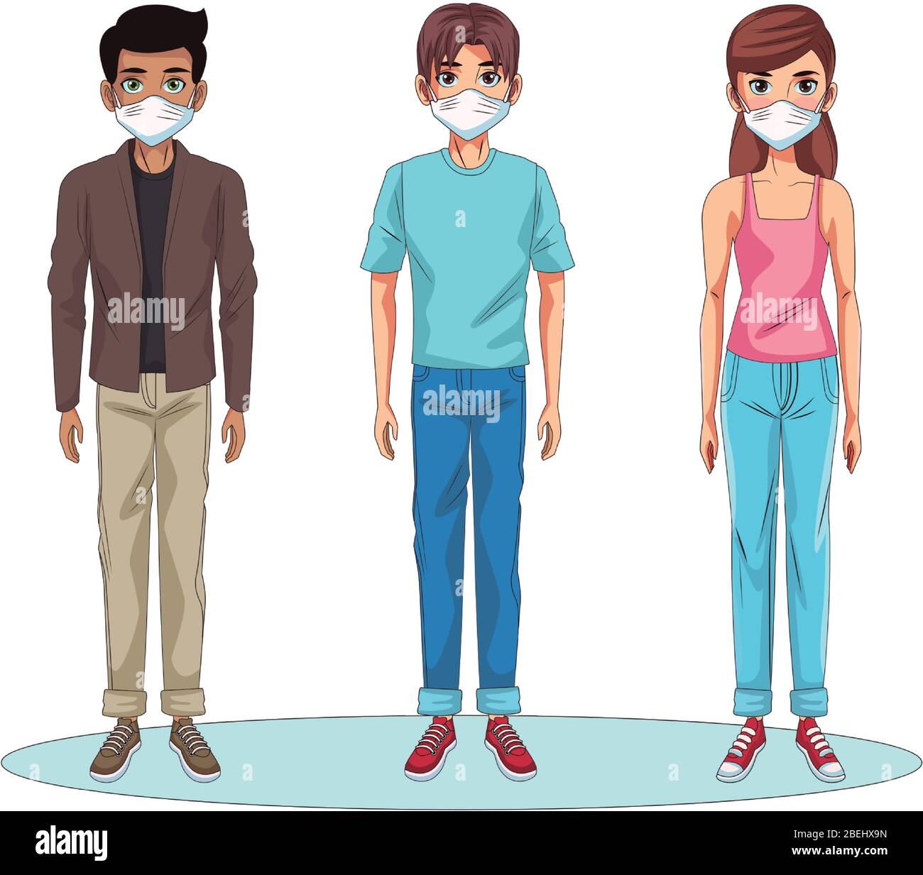 people using face masks characters Stock Vector Image & Art - Alamy