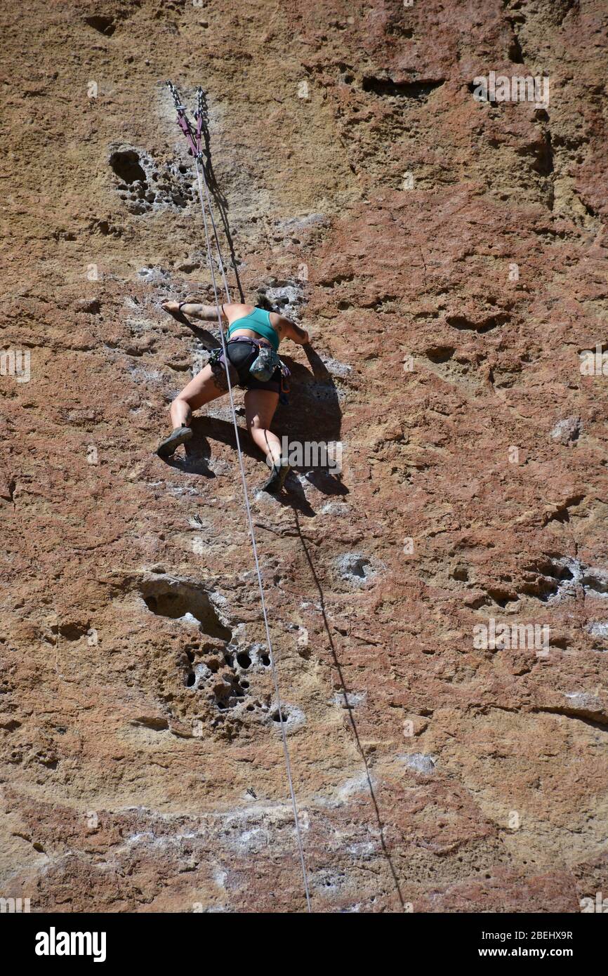 Rock Climbing at Smith Rock State Park, Oregon, USA Stock Photo - Alamy