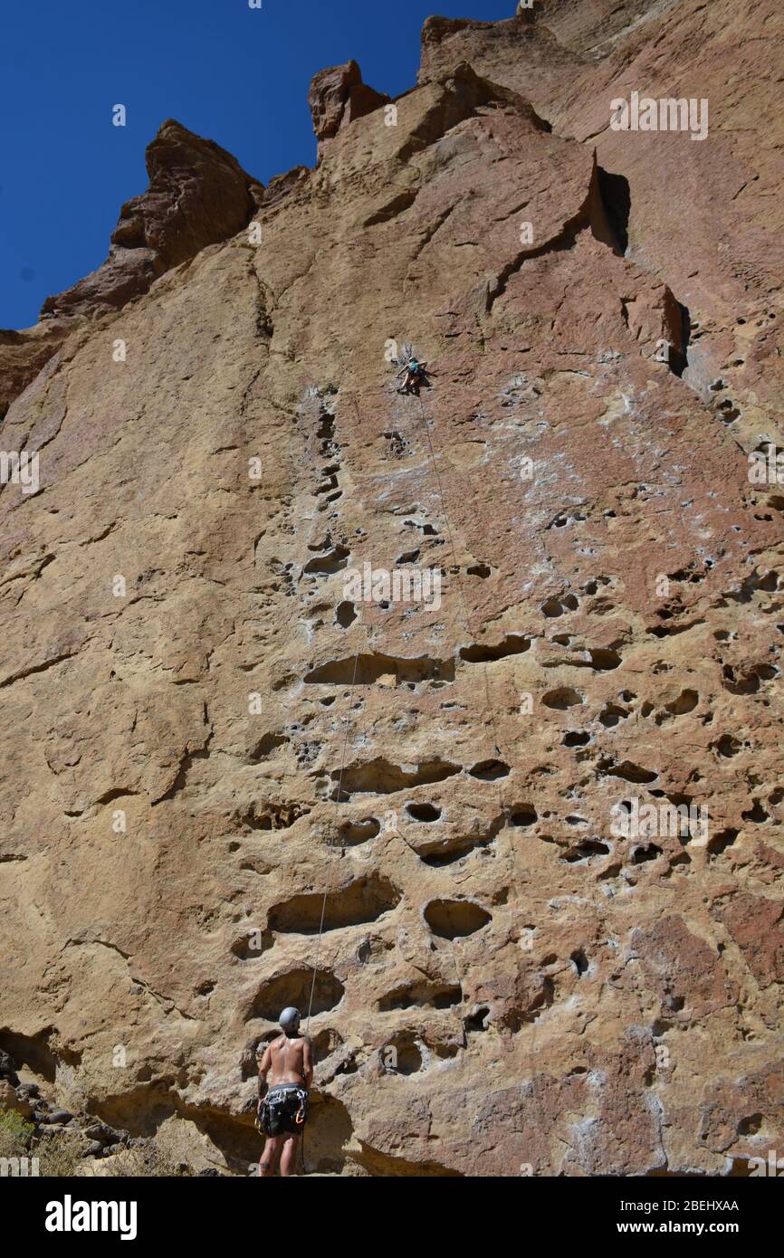 Rock Climbing at Smith Rock State Park, Oregon, USA Stock Photo - Alamy
