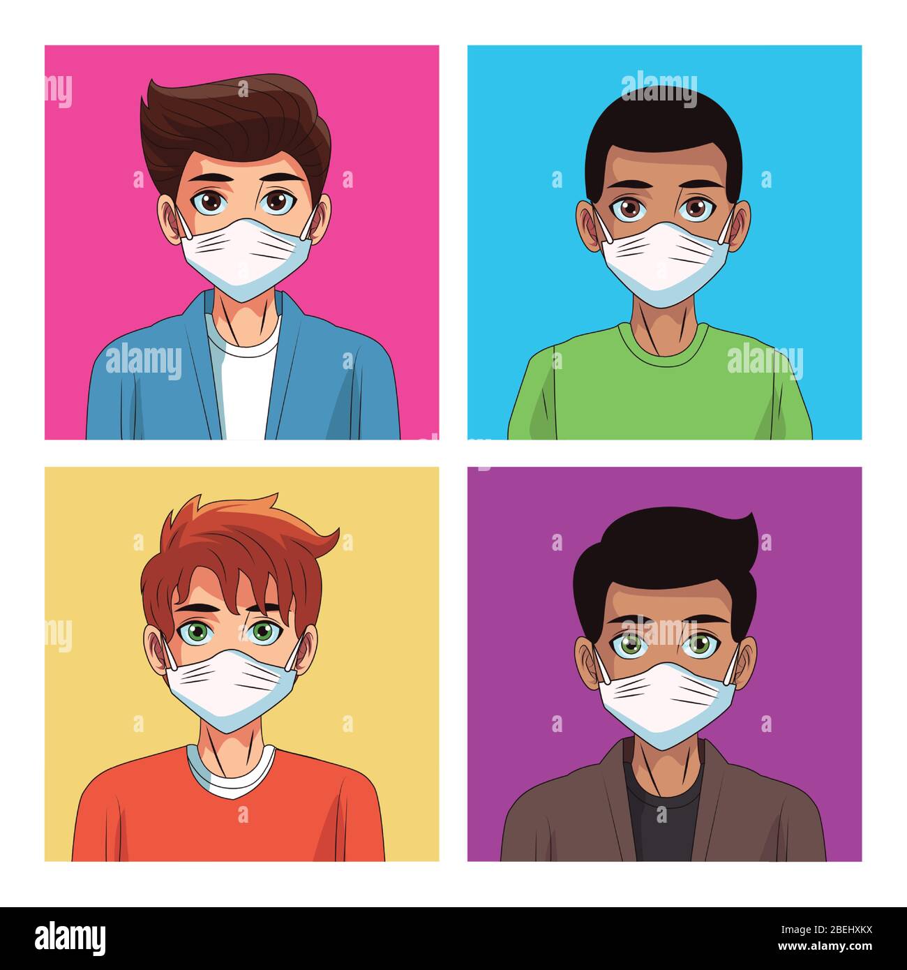 men using face masks characters Stock Vector Image & Art - Alamy