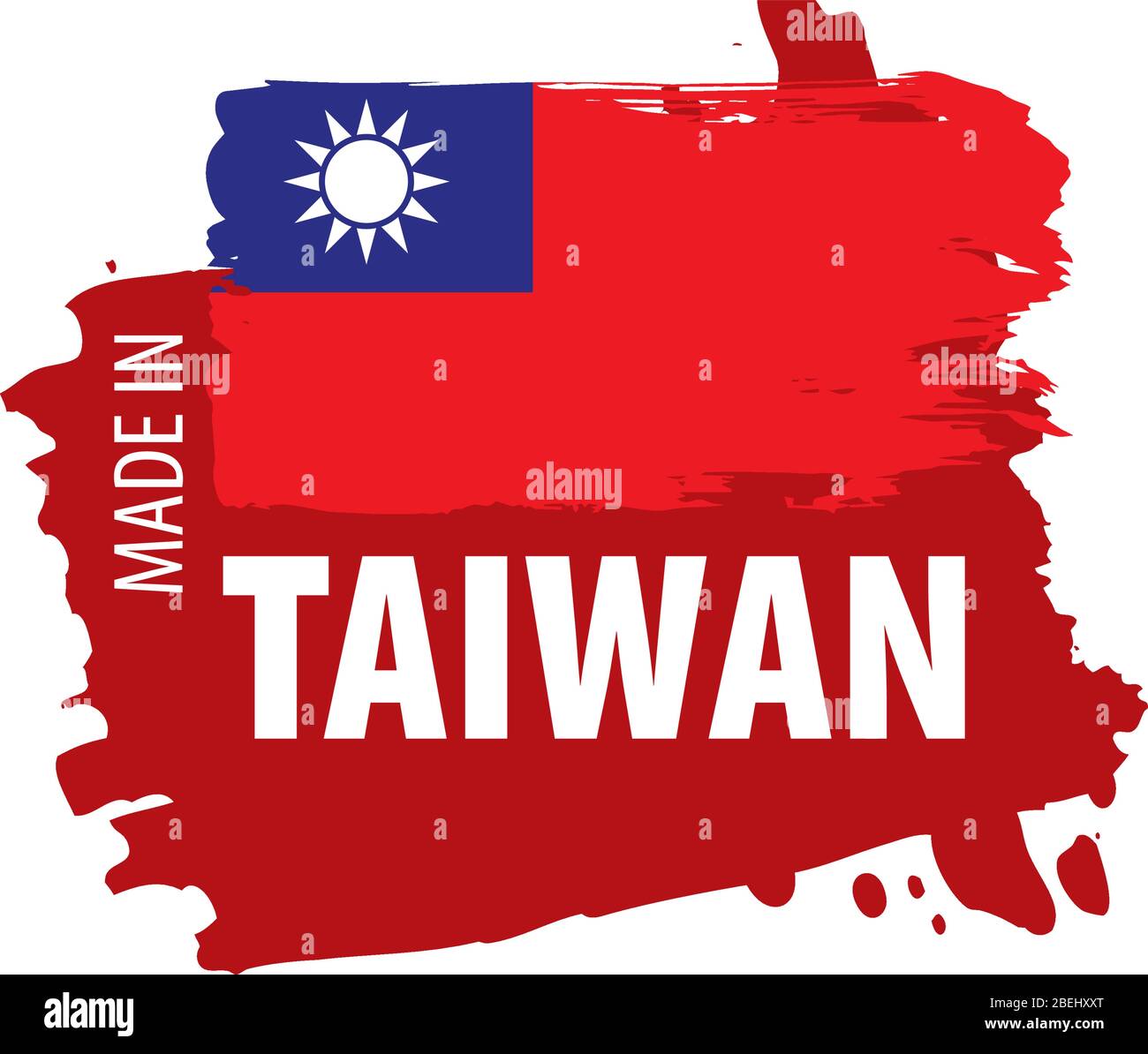 Taiwan flag, vector illustration on a white background Stock Vector ...