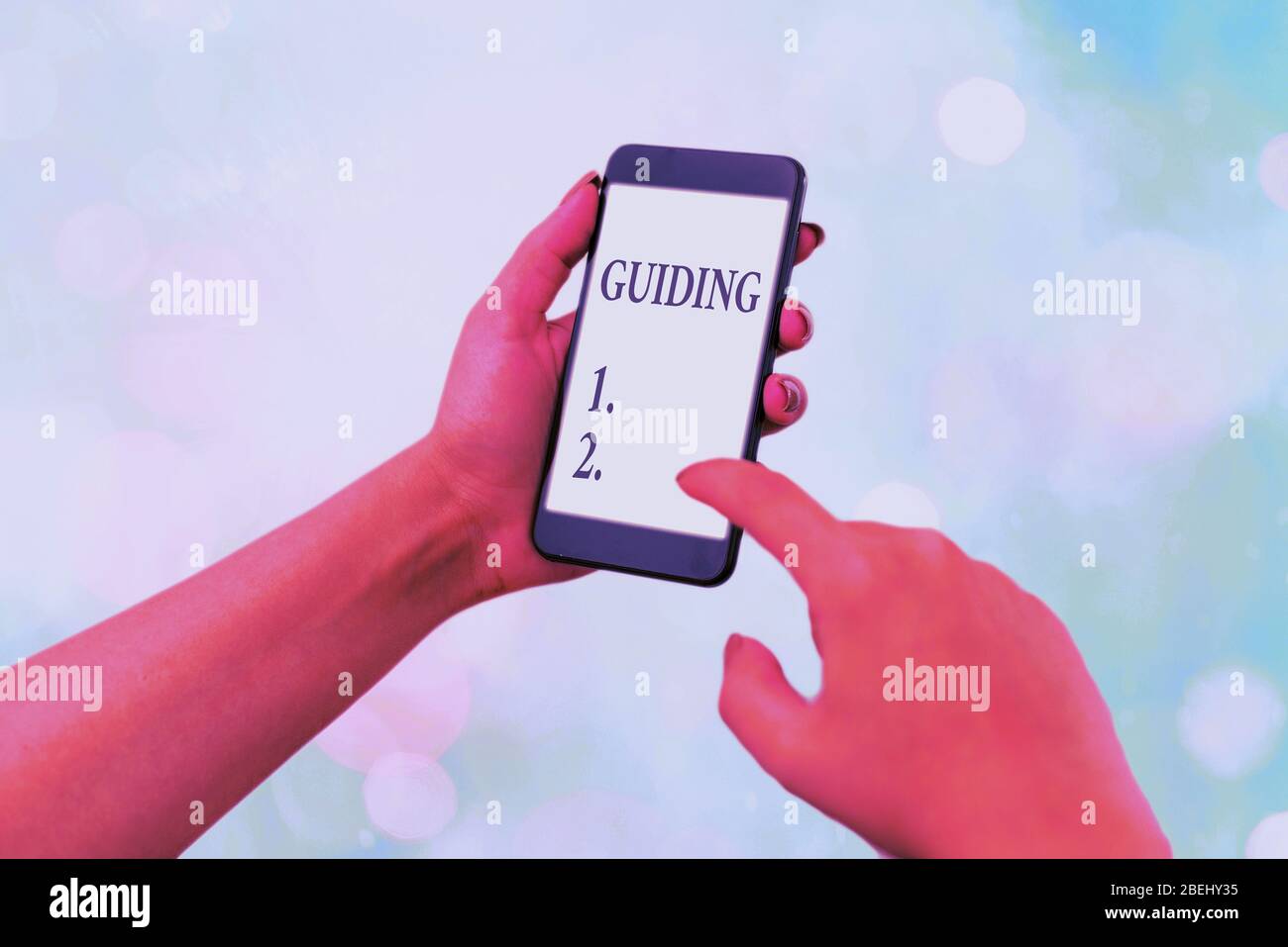 Handwriting text writing Guiding. Conceptual photo to show someone how ...