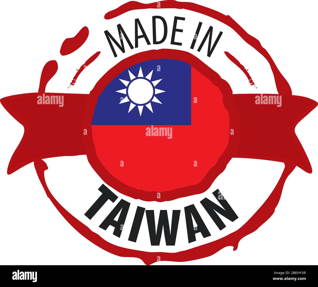 Taiwan flag, vector illustration on a white background Stock Vector ...
