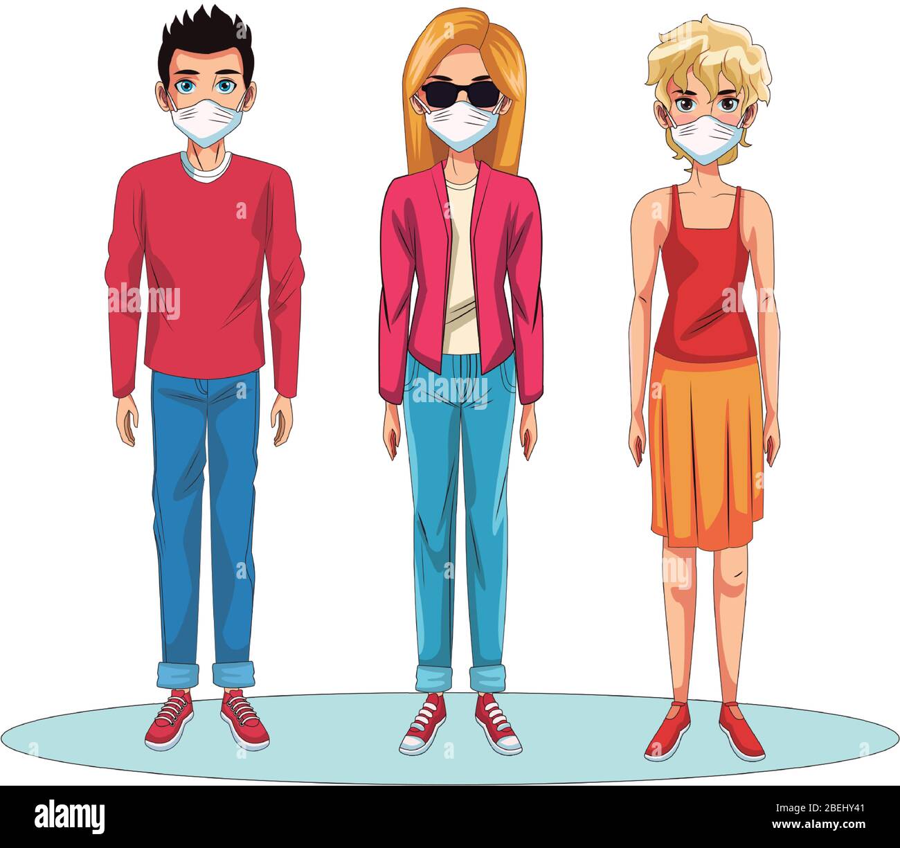 people using face masks characters Stock Vector Image & Art - Alamy