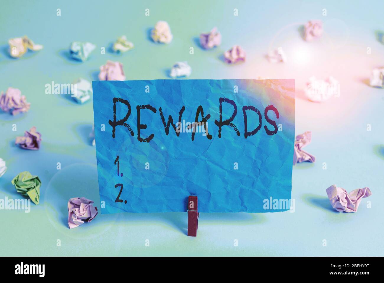 Handwriting text writing Rewards. Conceptual photo Given in recognition ...