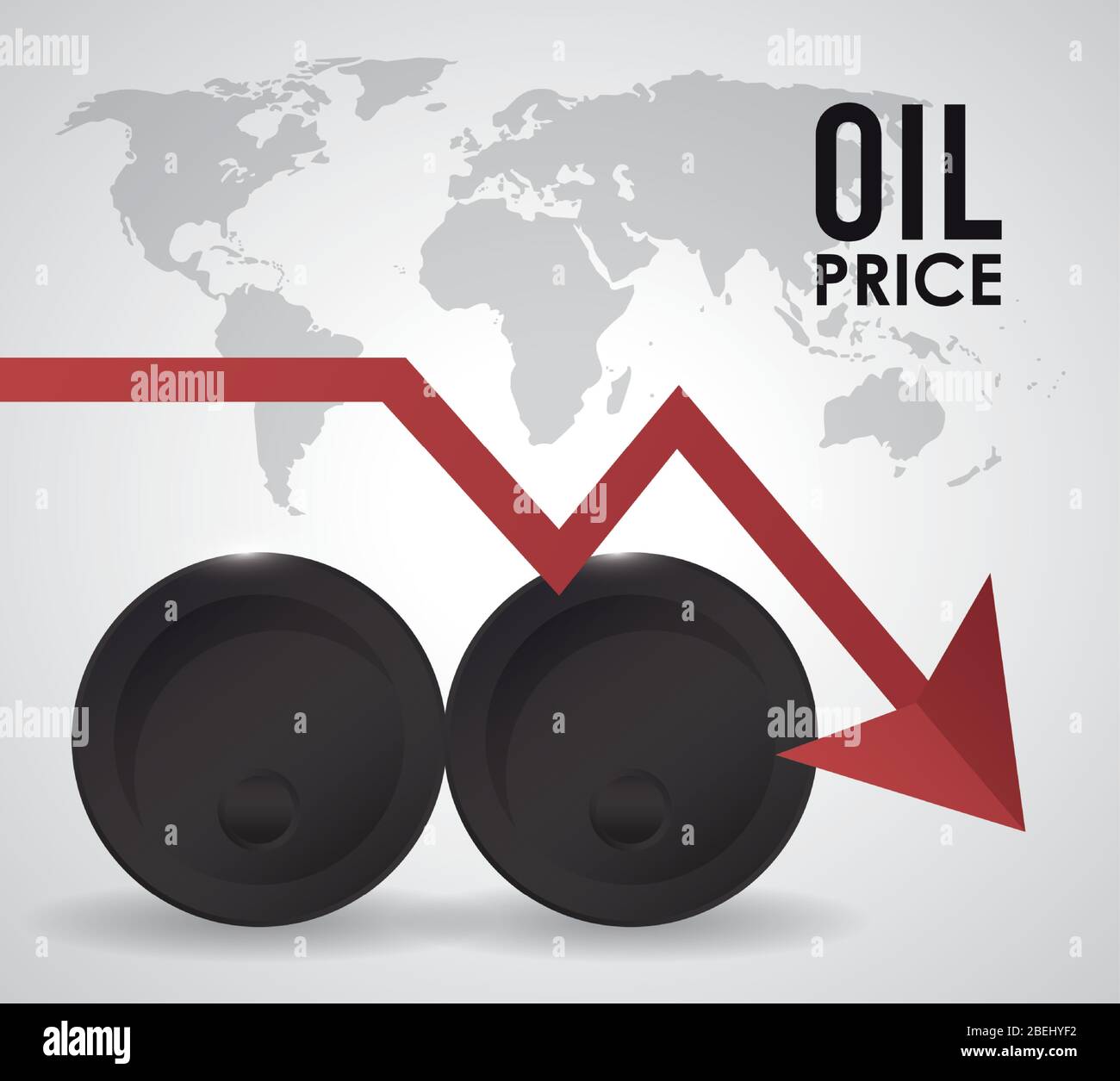 oil price infographic with barrels and earth planet Stock Vector Image ...