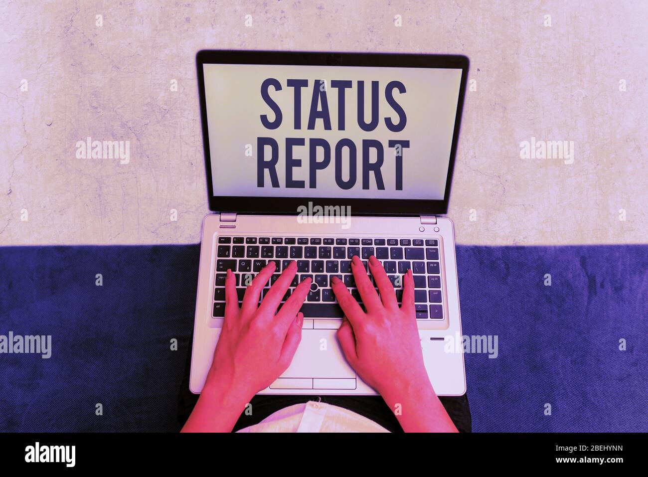 Writing note showing Status Report. Business concept for document ...