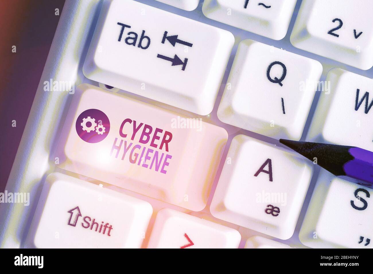 Text sign showing Cyber Hygiene. Business photo text steps that ... Text sign showing Cyber Hygiene. Business photo text steps that ...