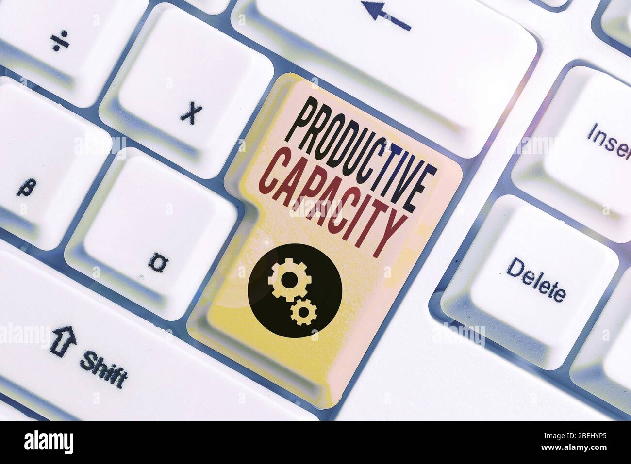 Writing note showing Productive Capacity. Business concept for the ...