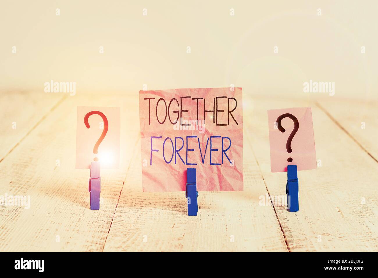Handwriting text Together Forever. Conceptual photo showing who promise ...